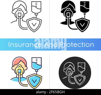 Critical illness insurance vector thin line stroke icon. Critical ...