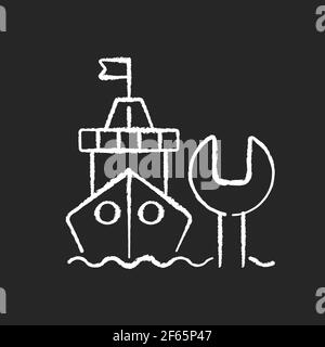 shipbuilding industry sign icon, ship repair and steel construction ...