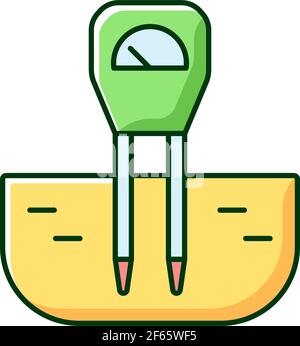 agriculture soil moisture sensor cartoon vector illustration Stock ...