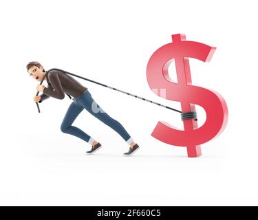 Business cartoon illustration of a business man pulling his hair out as ...