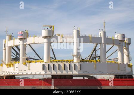 Emden, Germany. 30th Mar, 2021. The 1600-tonne component for a deep-sea ...