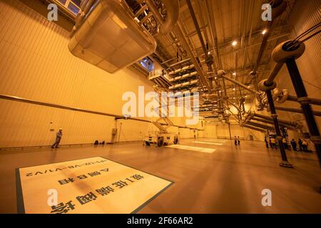 SUZHOU, CHINA - MARCH 4, 2021 - A construction worker checks sulfur ...