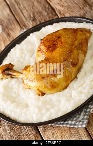 Saleeg Saudi Arabia's favourite chicken and rice dish closeup in the ...