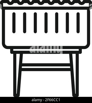 Barbeque coal linear icon. Thin line illustration. Bbq fuel. Contour ...