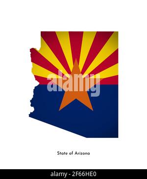 Flag of the US State of Arizona and map Stock Vector Image & Art - Alamy