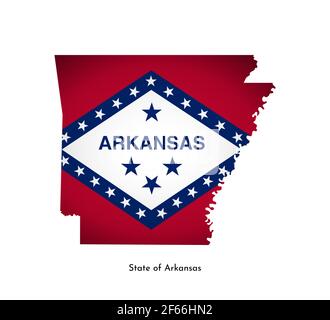 Map flag of the U.S. state of Arkansas .Vector illustration eps10 Stock ...