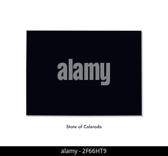 Colorado icon. Us state map on dark background. Stylish Colorado map ...