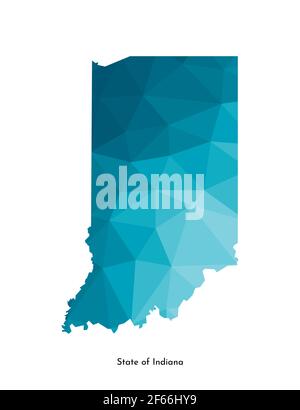 Map of Indiana. Low poly illustration of the US state. Geometric design ...