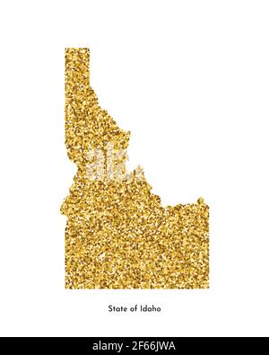 Vector map Idaho. Isolated vector Illustration. Black on White ...