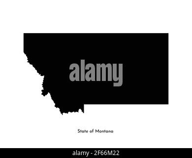 Montana State silhouette map Stock Vector Image & Art - Alamy
