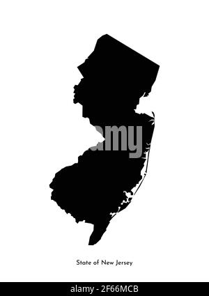 New Jersey simple logo. State map outline - smooth simplified US state ...