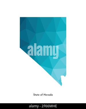 Nevada icon. Polygonal map of the US state in gradient ring. Round low ...