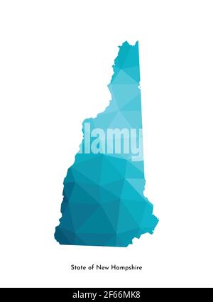 New Hampshire map. Geometric style US state outline with counties ...