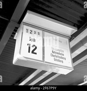 Centralized sign system for platform, central station Stock Photo - Alamy