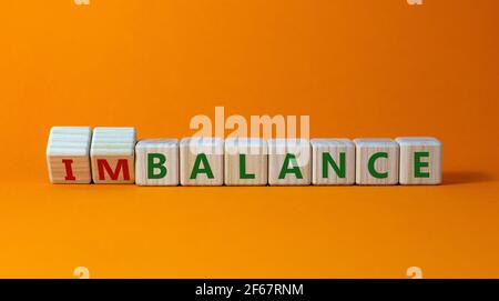 Balance or disbalance symbol. Turned cubes and changed the word ...