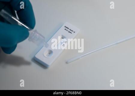 Covid-19 diy antigen quick test Stock Photo - Alamy