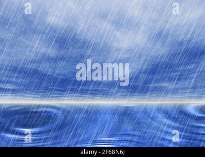 rain storm in cloudy weather on landscape nature backgrounds Stock ...