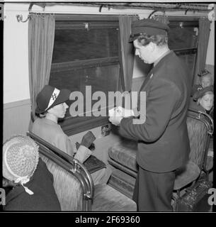 Ticket control of conductor Stock Photo - Alamy