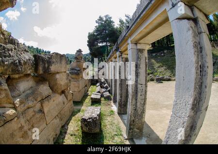 The theatre of the Amphiareion oropos Greece, view of stage building ...