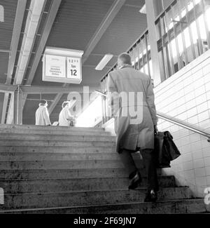 Centralized sign system for platform, central station Stock Photo - Alamy