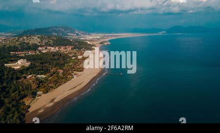 aerial view of Sarigerme Sarced Beach in turkey. High quality photo ...