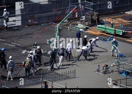 Large construction site in Tokyo, Japan Stock Photo - Alamy