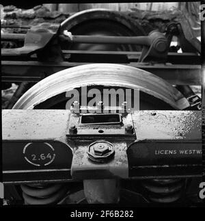 Deformed wheels cart bogie detail Stock Photo - Alamy