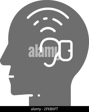 Bone Anchored Hearing Aid, BAHA gray icon Stock Vector Image & Art - Alamy