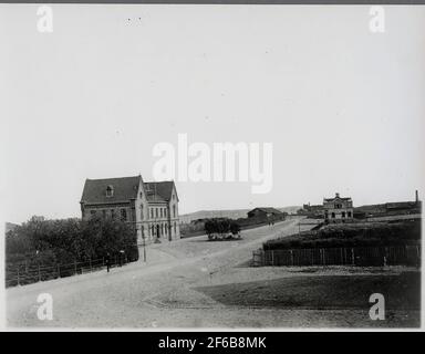 Varberg station from the street side in its original condition around ...