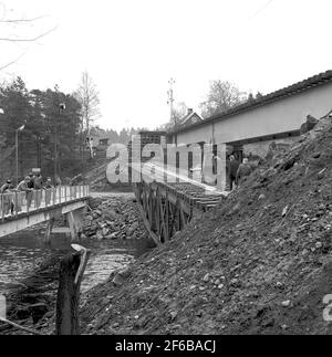 Construction of railway bridge over the viscera on the line between ...