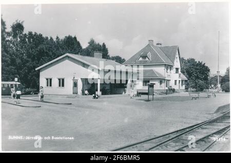 View at Sunne Railway Station and Bus Station Stock Photo - Alamy