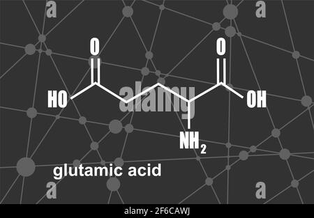 Glutamic acid is an amino acid. Chemical molecular formula glutamic ...