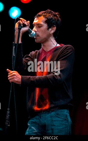 Rick Witter lead singer of Shed Seven performing live at the Zap Club ...
