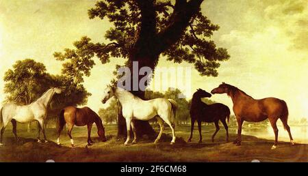 Five Brood Mares by George Stubbs Stock Photo - Alamy