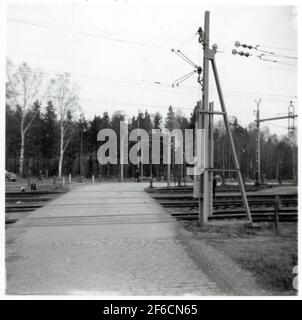 Railway transition at Boxholm Station Stock Photo - Alamy