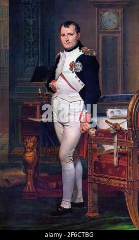 Jacques-Louis David - Napoleon Bonaparte His Study Tuileries 1812 Stock ...