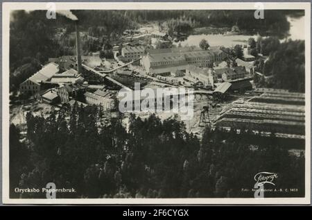 Aerial view of Grycksbo Paper mill Stock Photo - Alamy