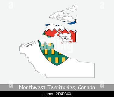 Northern Territory Map Flag. Map of NT, Australia with flag isolated on ...