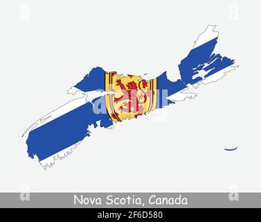 Nova Scotia Map Flag. Map of NS, Canada with flag. Canadian Province ...