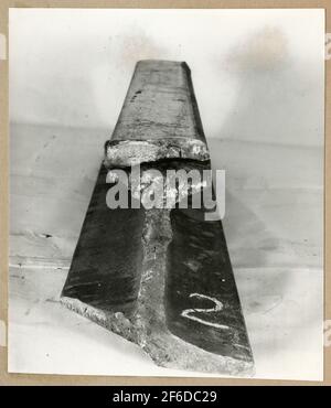 Parts of rail after rail fracture at Getå on 30/5 1959 Stock Photo - Alamy