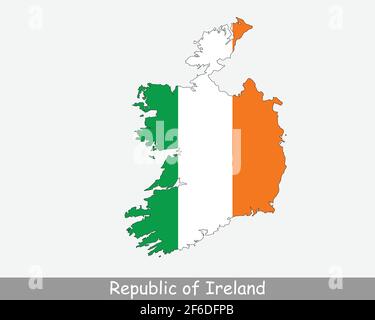 Republic of Ireland vector map with flag Stock Vector Image & Art - Alamy