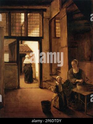 Interior of a Dutch House 1657 by Pieter de Hooch Stock Photo - Alamy