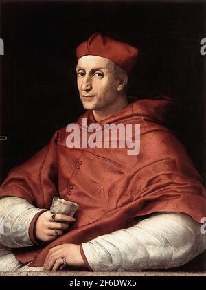 Portrait of Cardinal Bibbiena, painting by Raffaello, Florence, Italy ...
