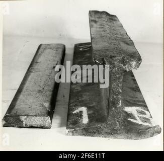Parts of rail after rail fracture at Getå on 30/5 1959 Stock Photo - Alamy