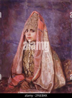 Portrait of V. Mamontova 1884 by Viktor Vasnetsov Stock Photo - Alamy