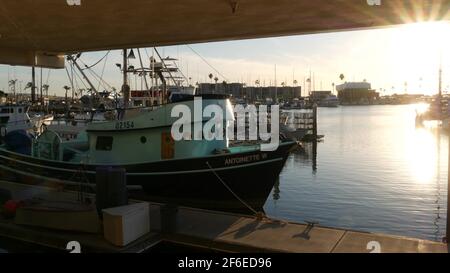 Oceanside, California USA - 26 Feb 2020: Harbor village with fisherman ...