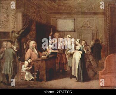 The Denunciation 1729 by William Hogarth Stock Photo - Alamy