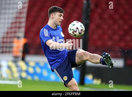 Scotland's Kieran Tierney warming up before the UEFA Euro 2024 ...
