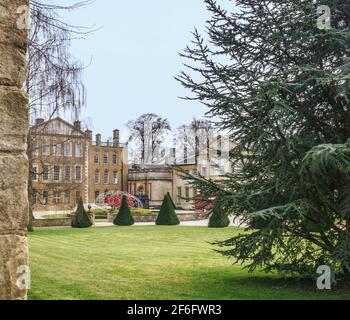 Aynhoe Park estate, undergoing renovations, December 2022. Showing work ...