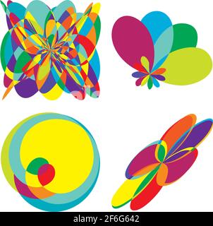 Curvy vibrant colourful abstract shapes, design elements — Stock vector ...